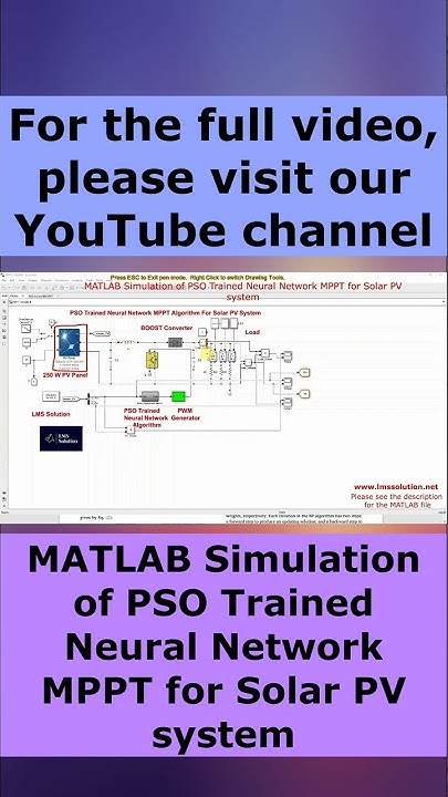 MATLAB Simulation of PSO Trained Neural Network MPPT for Solar PV system - YouTube