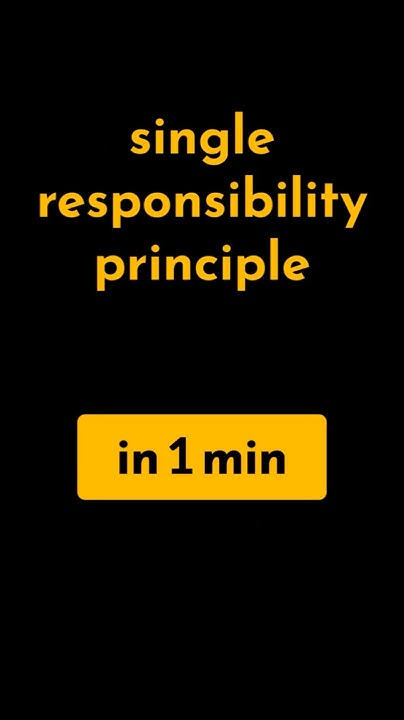 Single Responsibility Principle in 1 min | #geekific #solid #in1min - YouTube