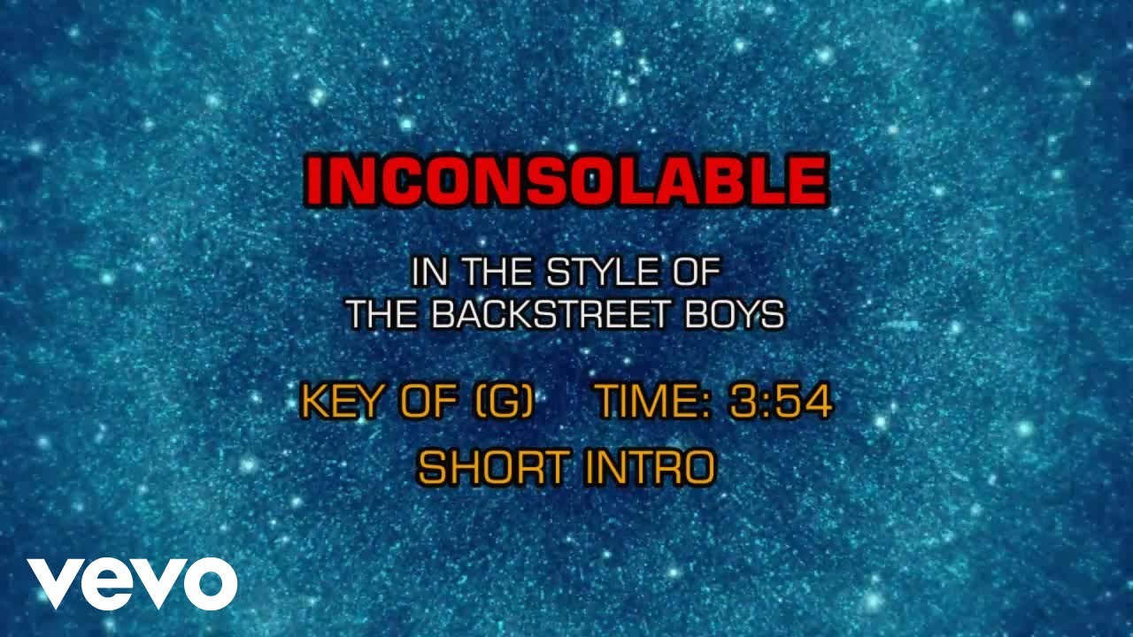 Backstreet Boys - Inconsolable (Karaoke) - YouTube