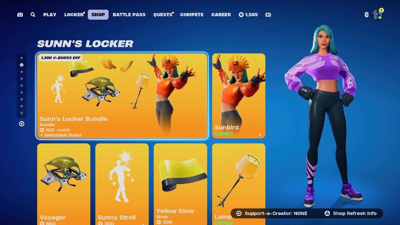 New Sunn's Locker Bundle & Some Marvel Returns (Fortnite item shop ...