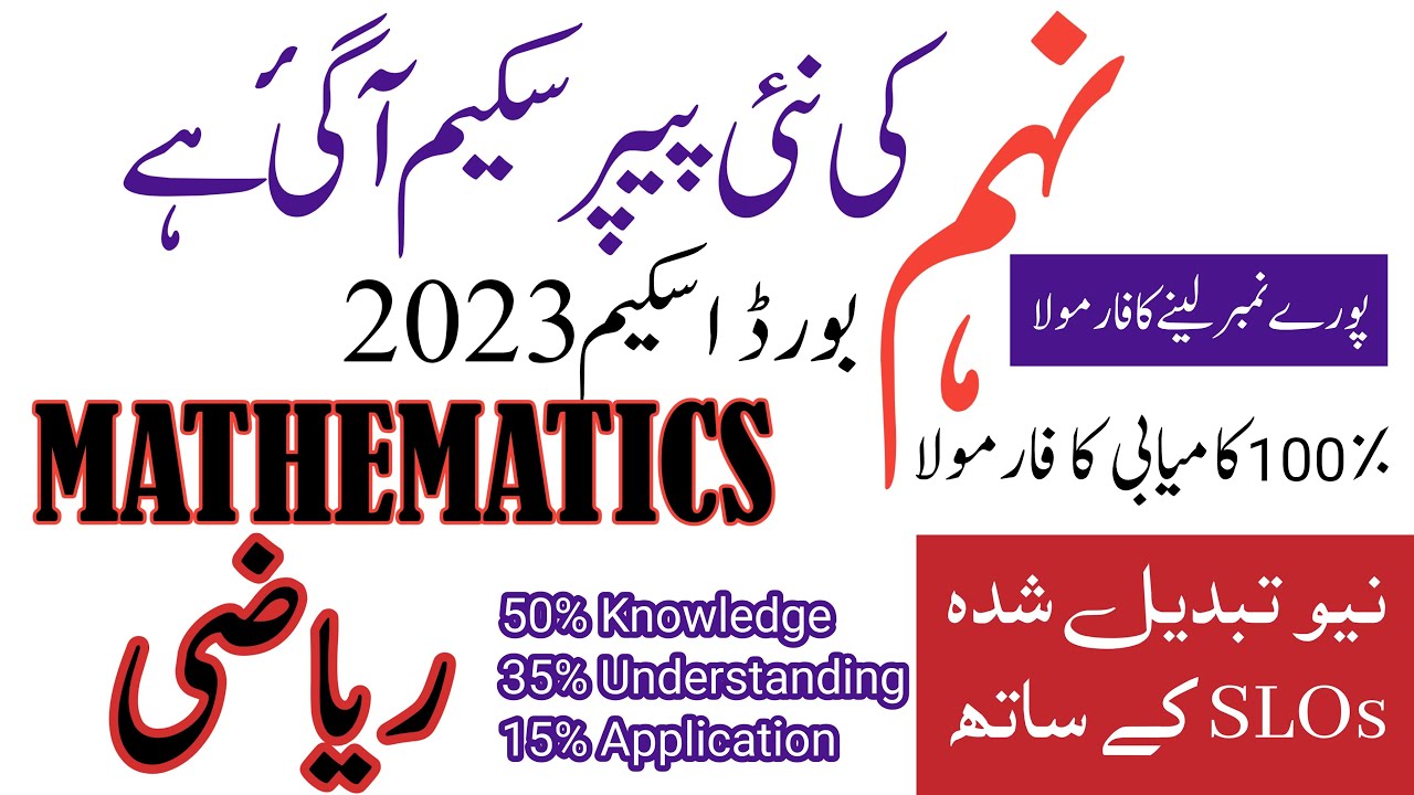 9th Class Mathematics Paper Scheme 2023 - Math Pairing Scheme 9th class ...
