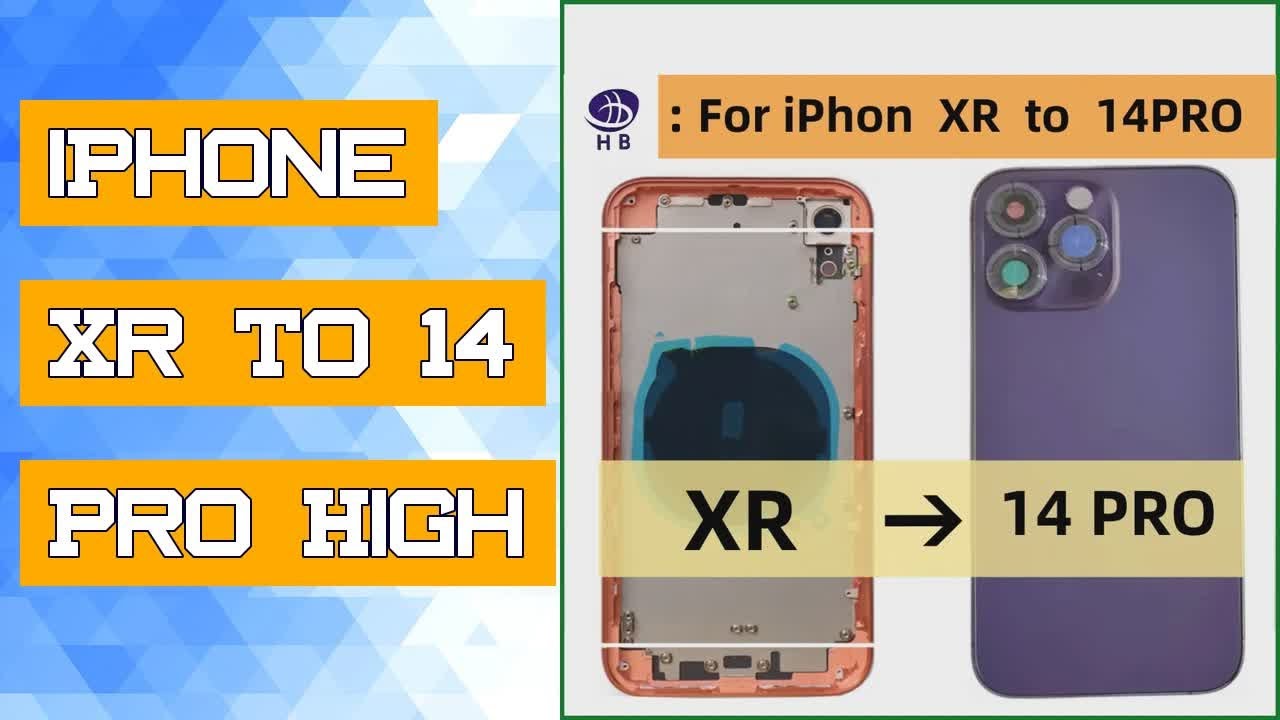 iPhone Xr To 14 Pro High Quality Back Cover With Middle frame Chassis ...