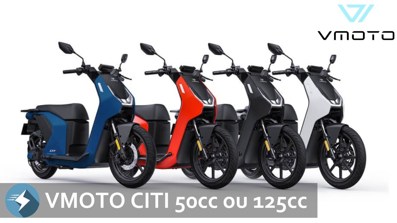 Vmoto Citi, le scooter électrique à grandes roues du constructeur Vmoto #50cc et #125cc - YouTube