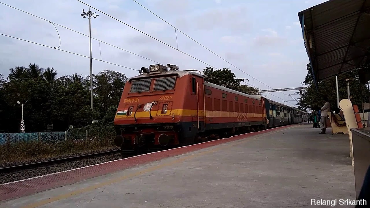 AJJ WAP1 22022 with Kacheguda express crossing Perambur Loco Works ...