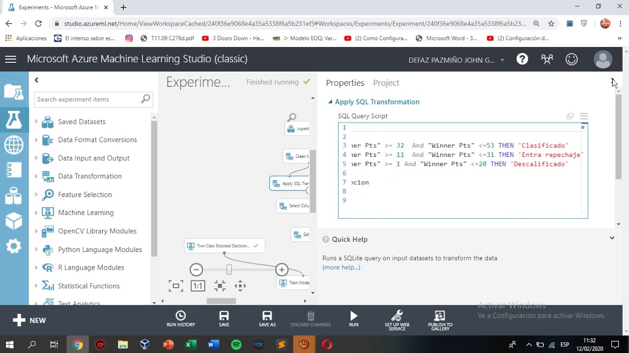 DISCRETIZACIÓN DE TABLAS CON MICROSOFT AZURE MACHINE LEARNING - YouTube