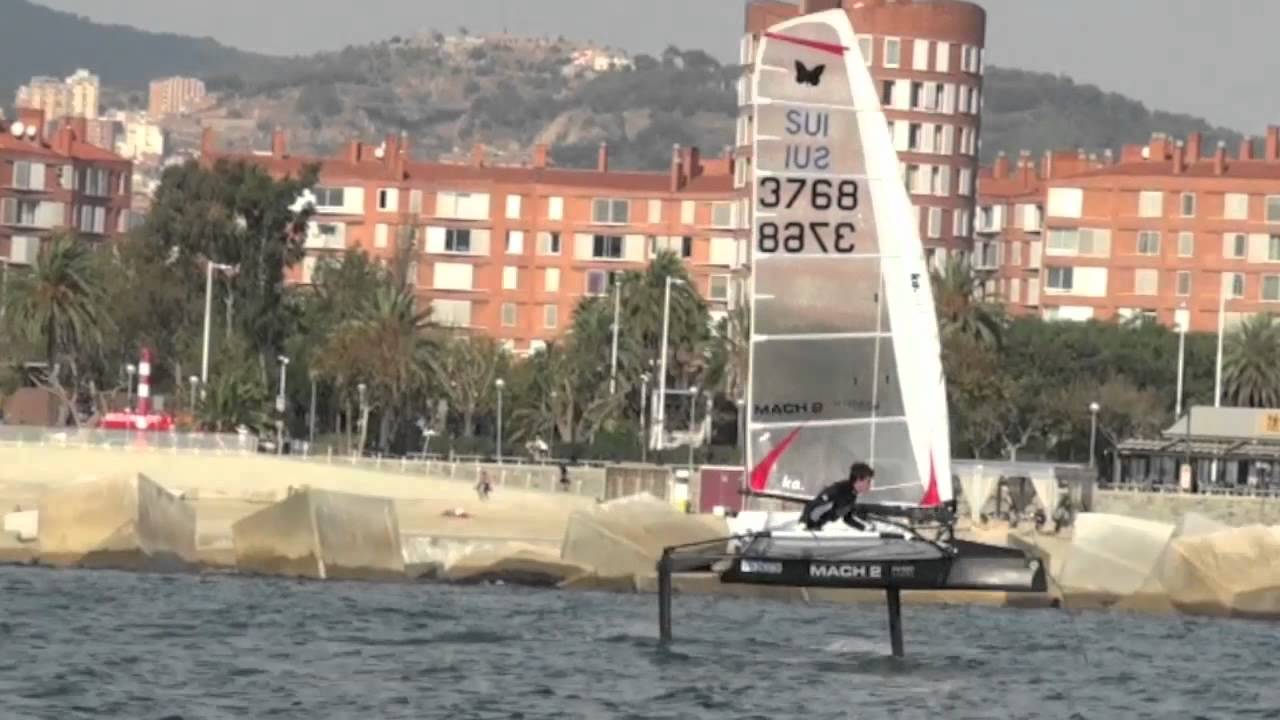 International Moth sailing in Barcelona - Henri Baudet - YouTube