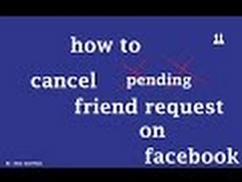 how to cancel friend request on facebook / how to cancel pending friend ...
