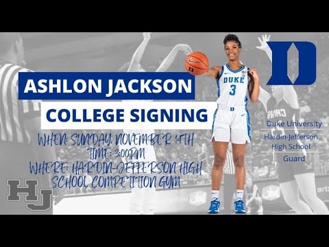 Ashlon Jackson Duke Signing (Full Video) - YouTube
