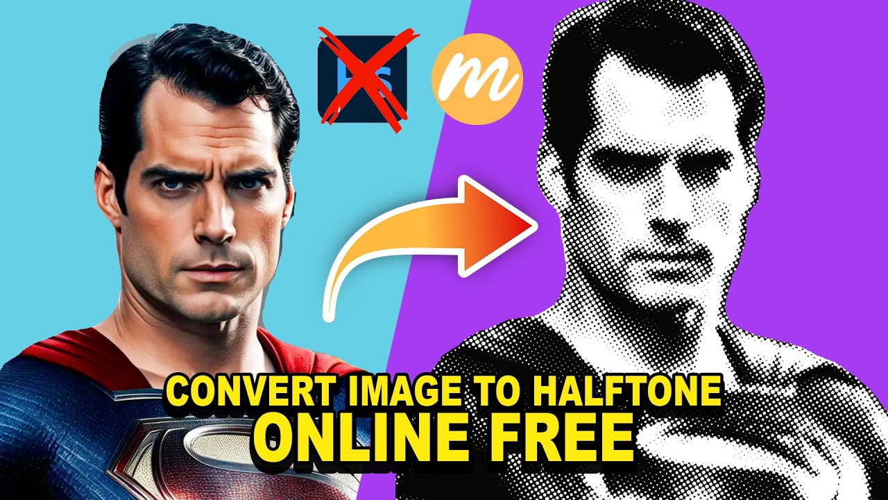 HOW TO CREATE HALFTONE EFFECT | ONLINE & FREE - YouTube