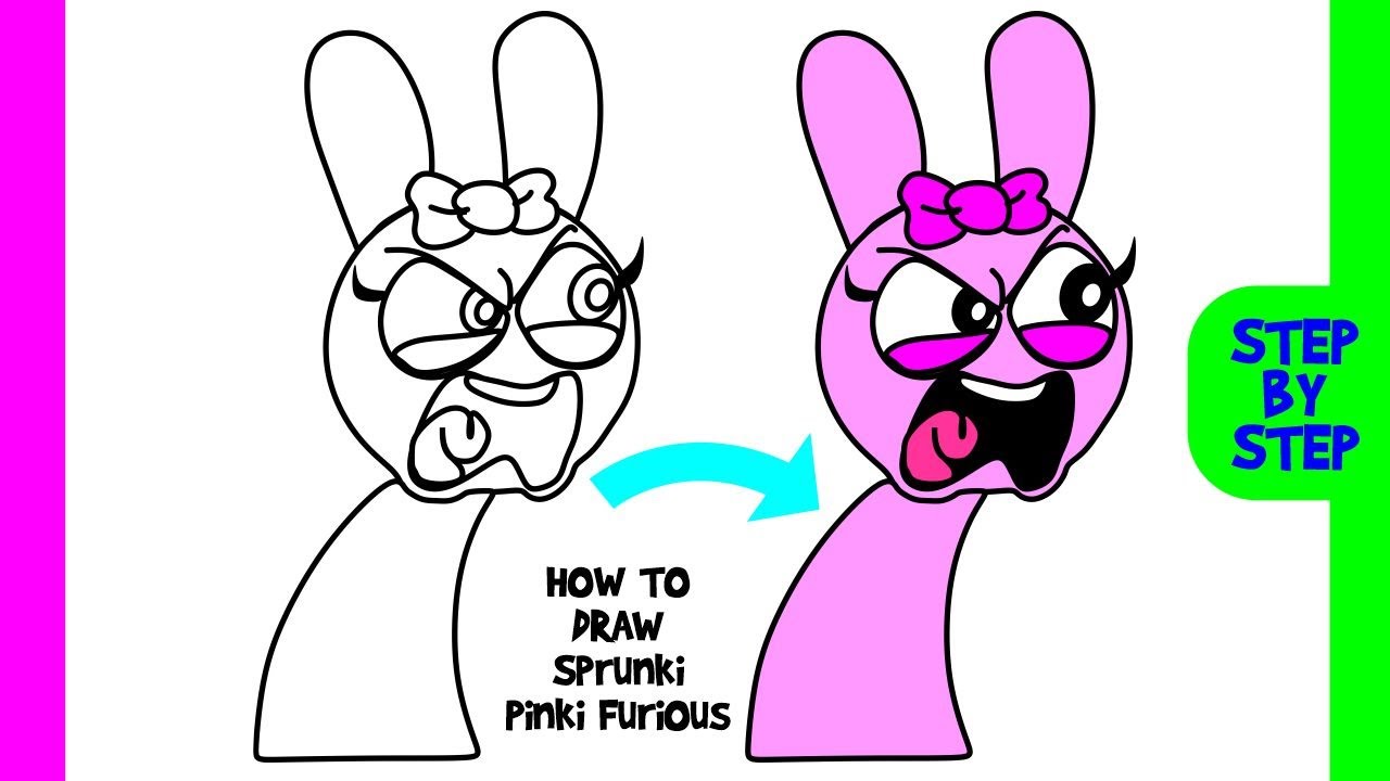 How to draw Pinki Furiuos - Sprunki - YouTube