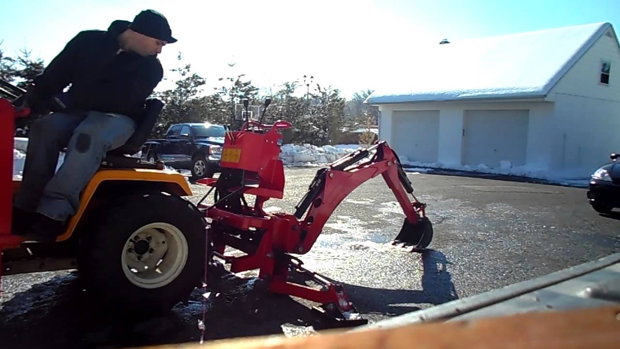 Cub Cadet 1772 quick attach backhoe - YouTube