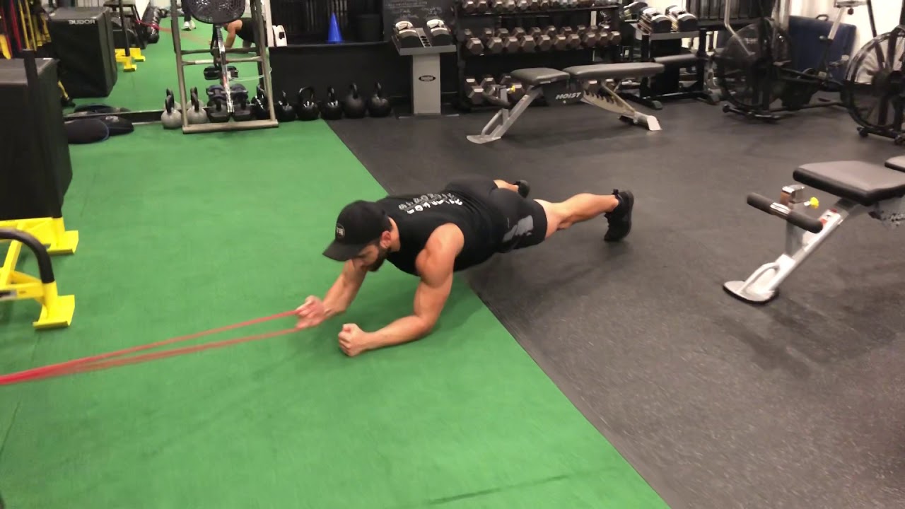 Low Plank with Banded Row - YouTube