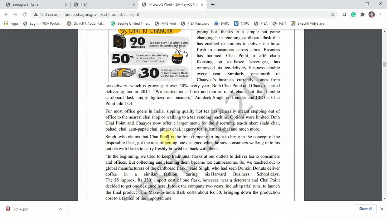 Steps for PISA CCT-6 and PISA CCT-7 Exam - YouTube