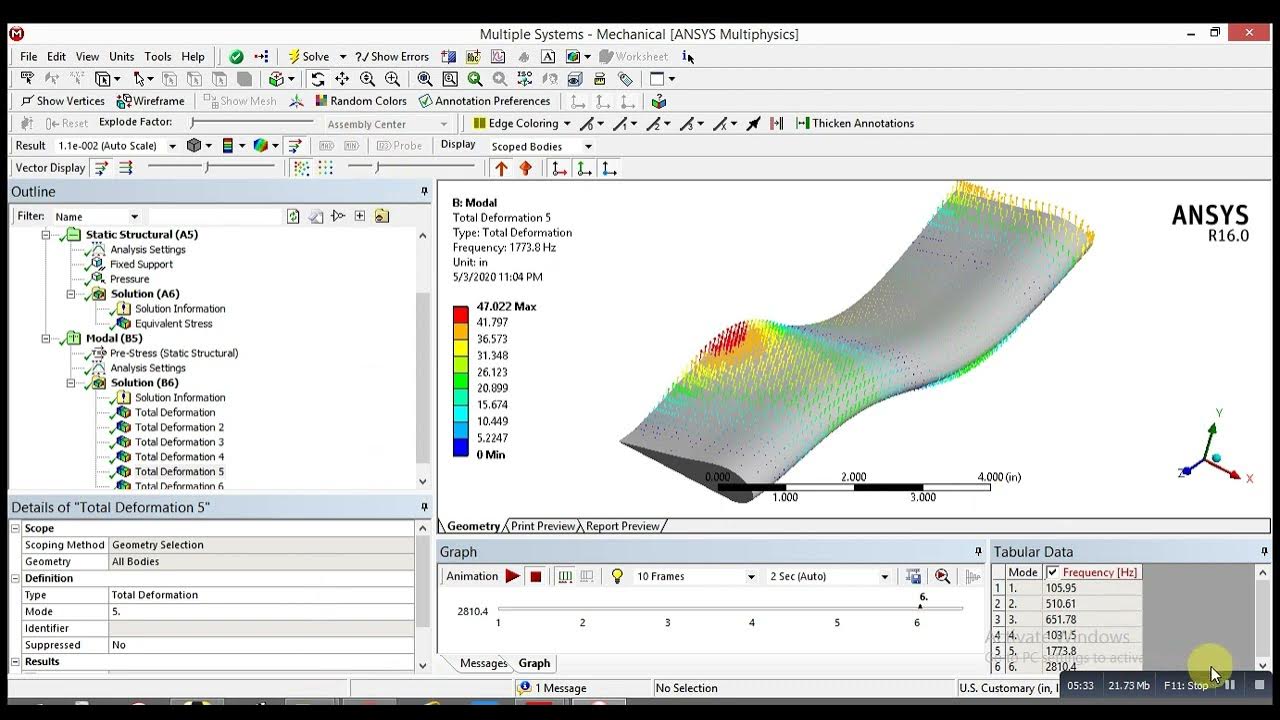 ANSYS Mechanical Tutorial - Modal Analysis (Model Airplane Wing) - YouTube