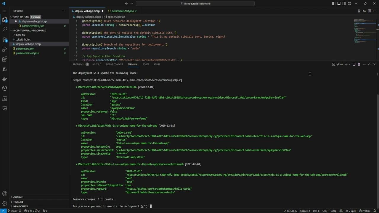 Effortless Azure Bicep Deployment with Azure CLI & Parameter Files - YouTube