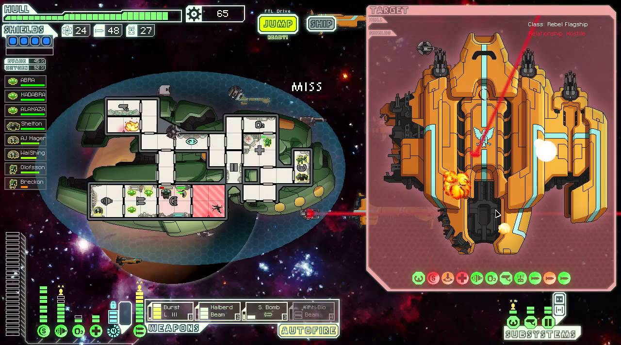 [FTL] Rebel Flagship (all fights) using The Adjudicator (Zoltan Cruiser ...