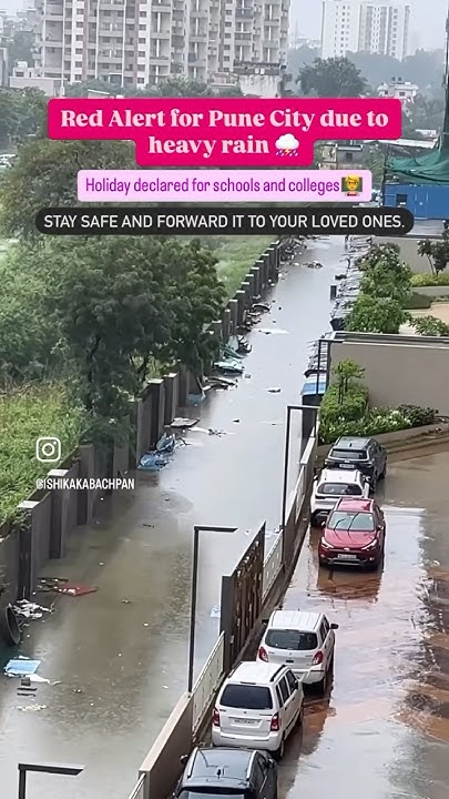 Red alert in pune due to heavy rainfall. #redalert #punerain #shorts - YouTube