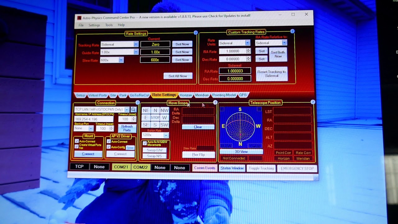 Astro-Physics APCC software connection to Earth Centered Universe (ECU ...