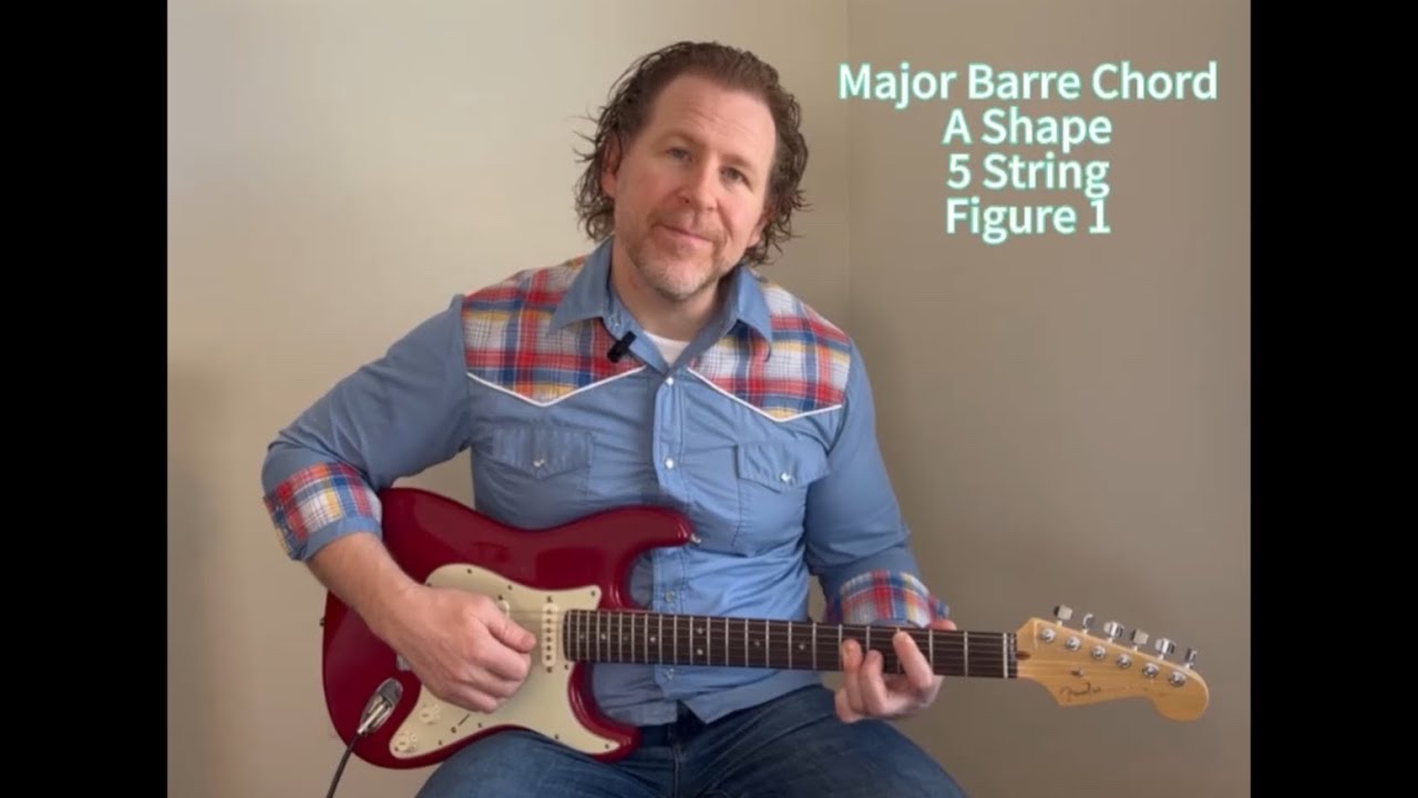 How To Play Major Barre Chord Easy Shape Root Fifth/A String-Figure 1 ...