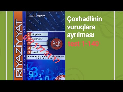 Elməddin Tağıyev Çoxhədlinin vuruqlara ayrılması test 1-140 izahlı həlləri #buraxılış #elməddin 