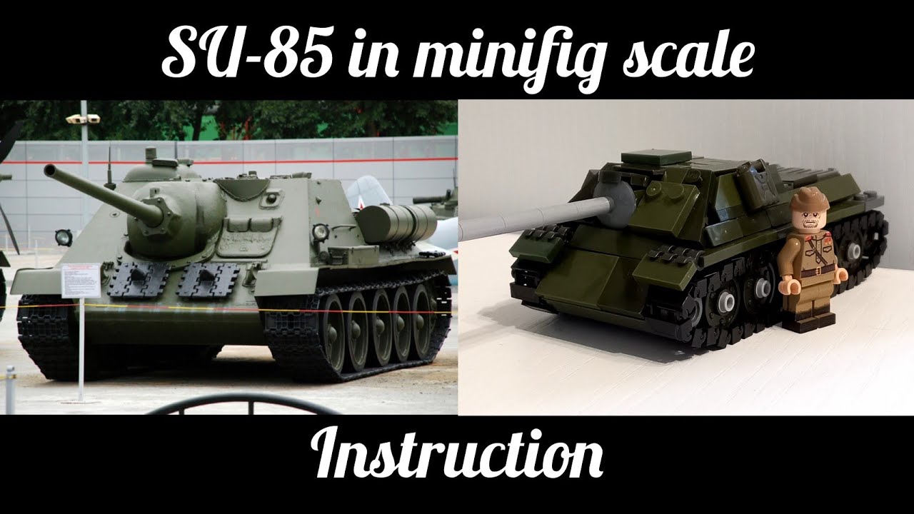 Lego SU-85 in minifig scale. Review + instruction - YouTube