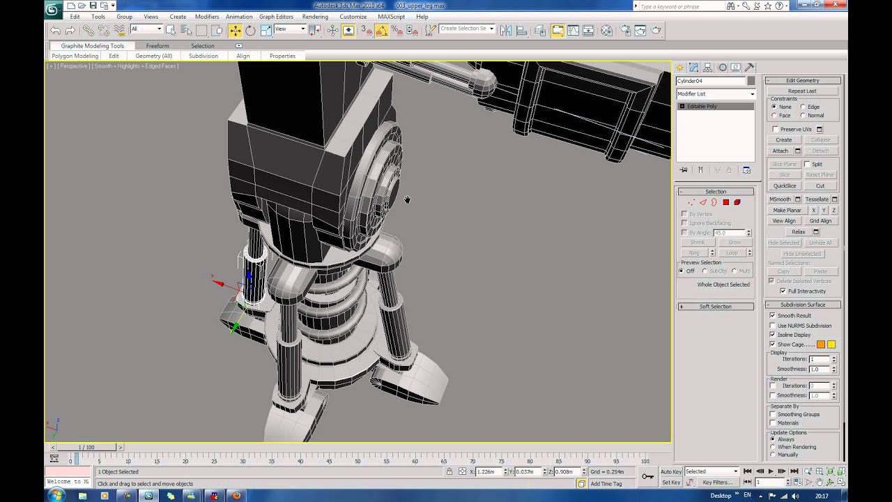 3ds Max Ergonomics of Mechanical Modeling - 04 hips - YouTube