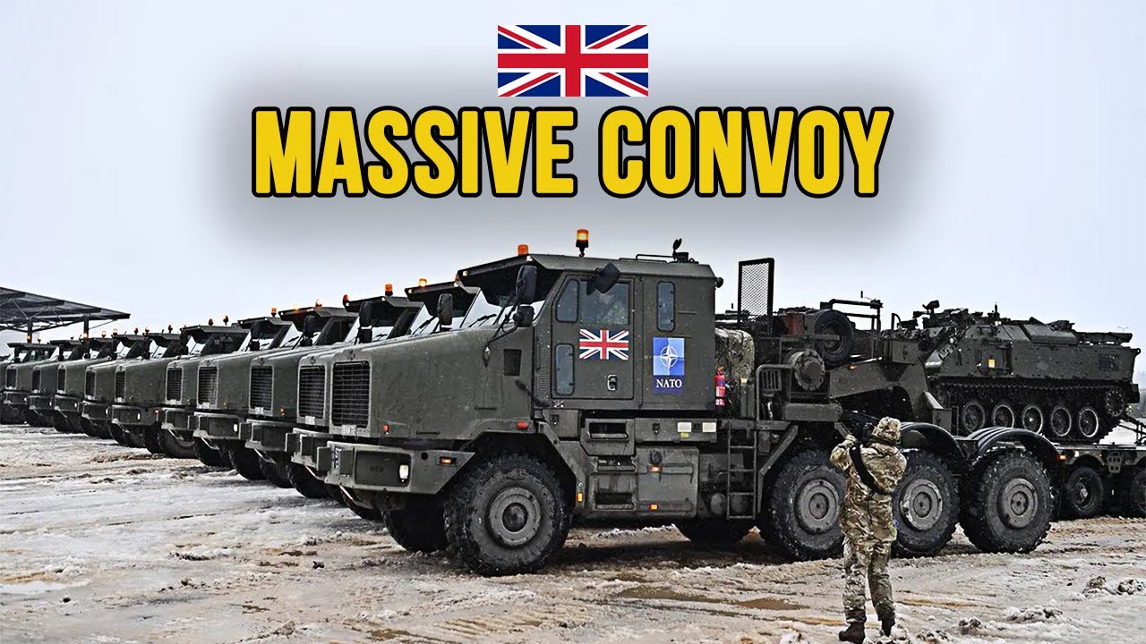 Convoy of British troops and armoured vehicles are heading to border ...