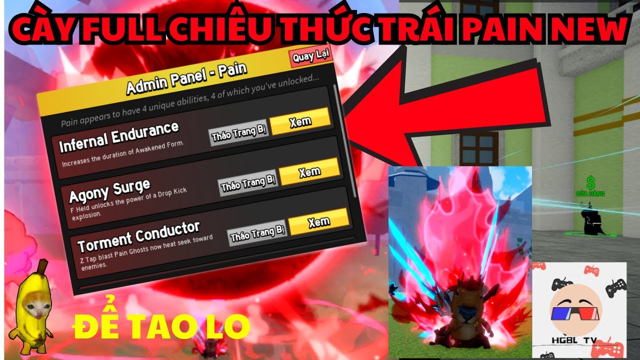 Cày Full Chiêu Thức Trái Pain Update Mới Với Sự Hỗ Trợ Của BananaCatHub ...