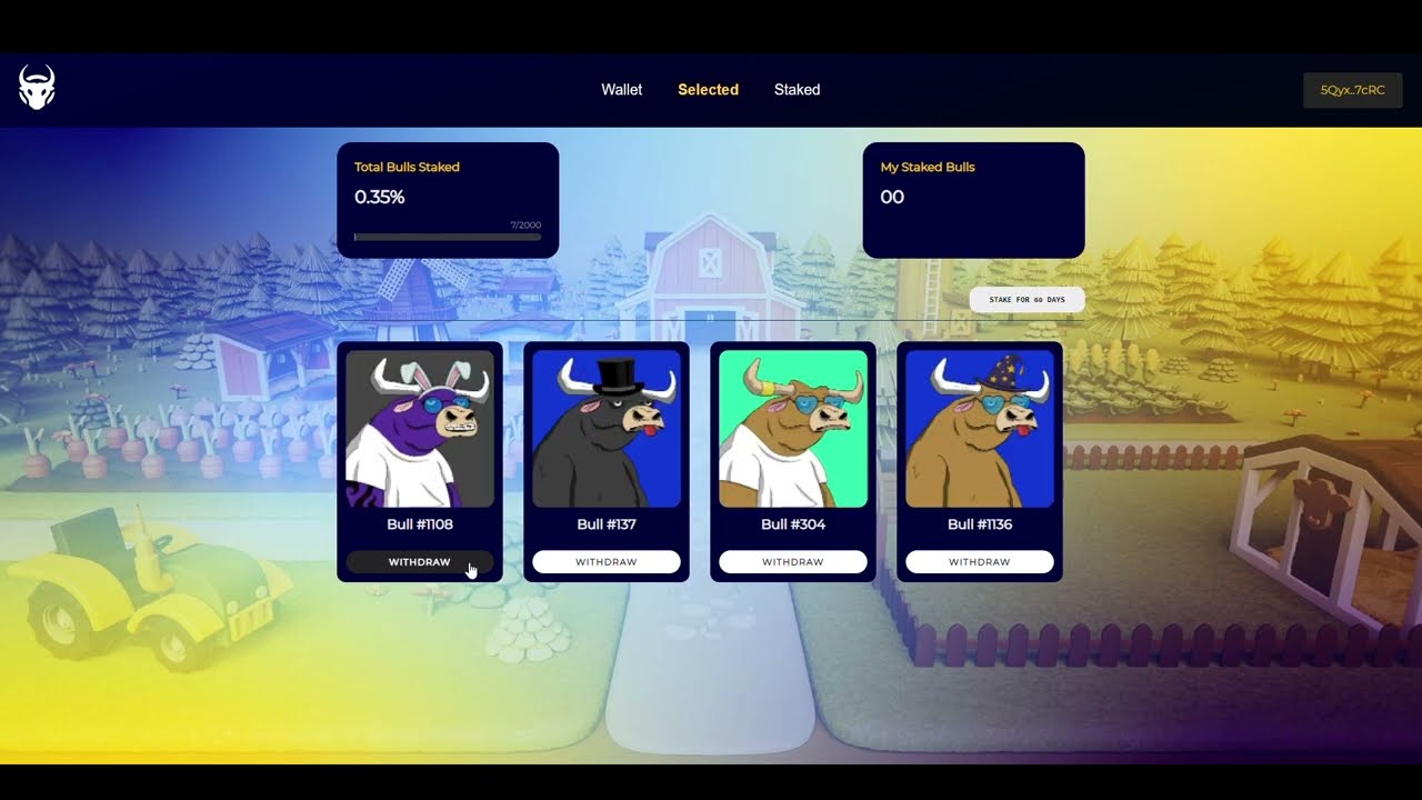 Surging Bulls - OG Bulls (2D) - Staking Walk-through - YouTube