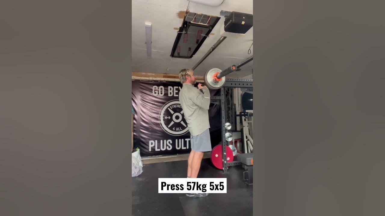 Press 57kg 5 x 5 - YouTube