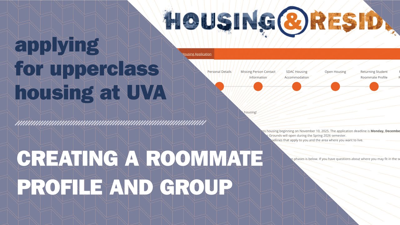 UVA Upperclass Housing Application: Creating a Roommate Profile and ...