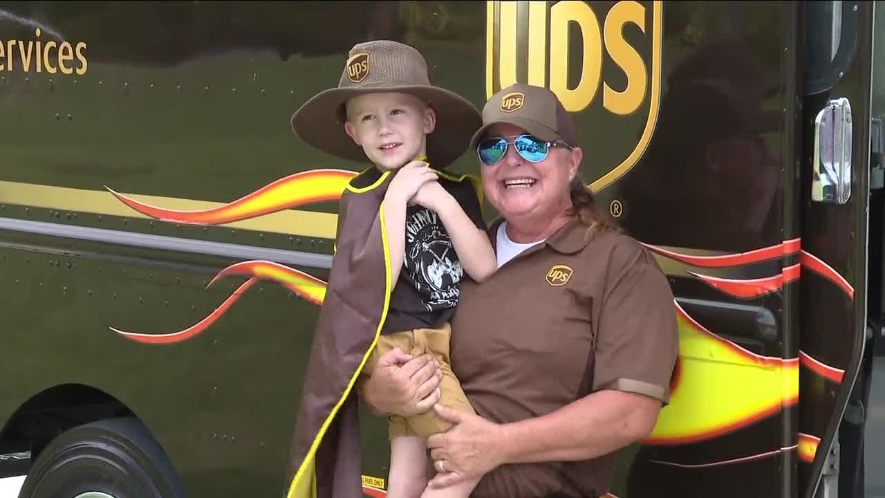 UPS driver delivers special birthday surprise for 5-year-old - YouTube