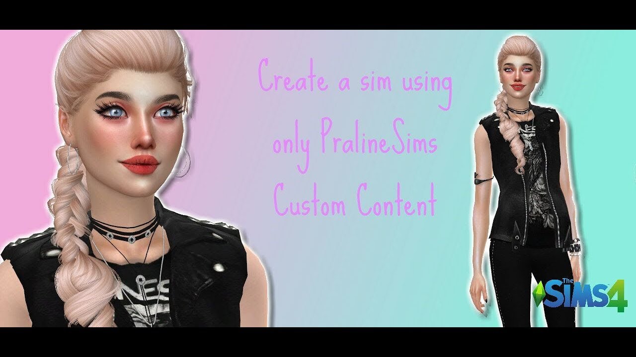 Sims 4 Create a sim - Using only Pralinesims custom content - YouTube