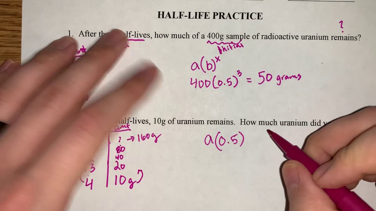 Radioactive Half-Life Practice Problems - YouTube