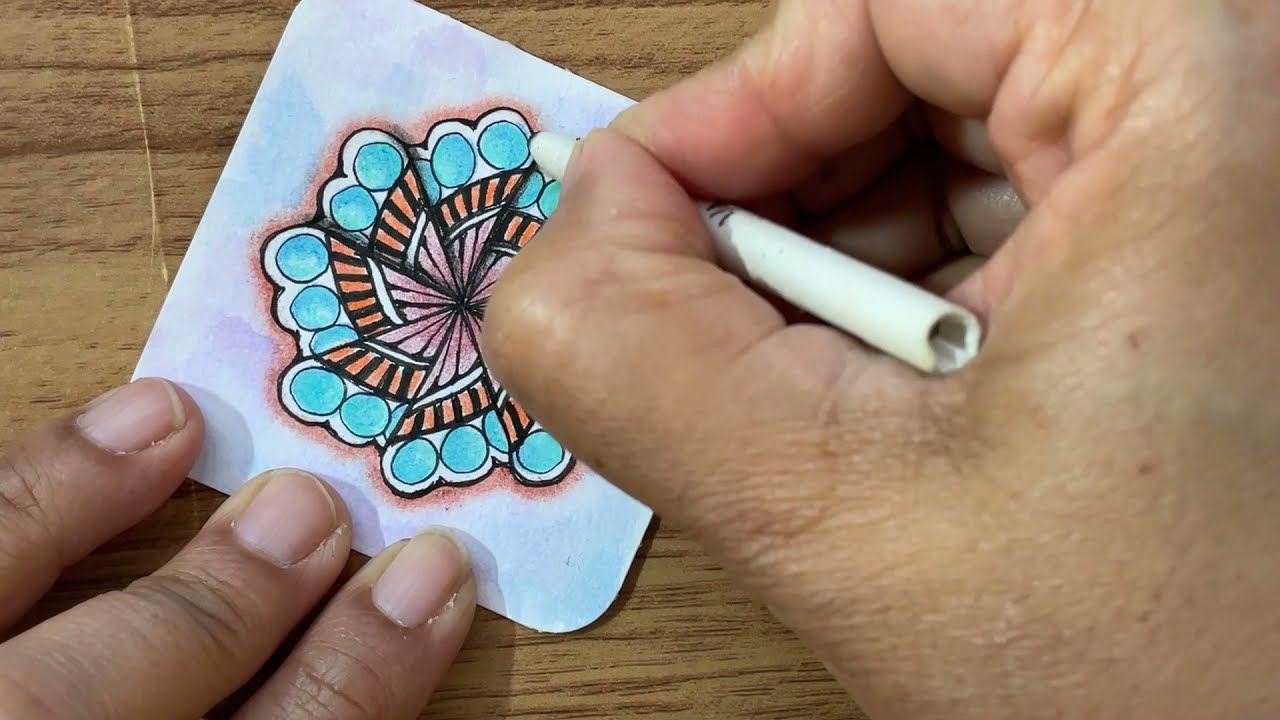 Day 18 Inktober 2021 Pattern #moonpie by Zentangle Inc. - YouTube