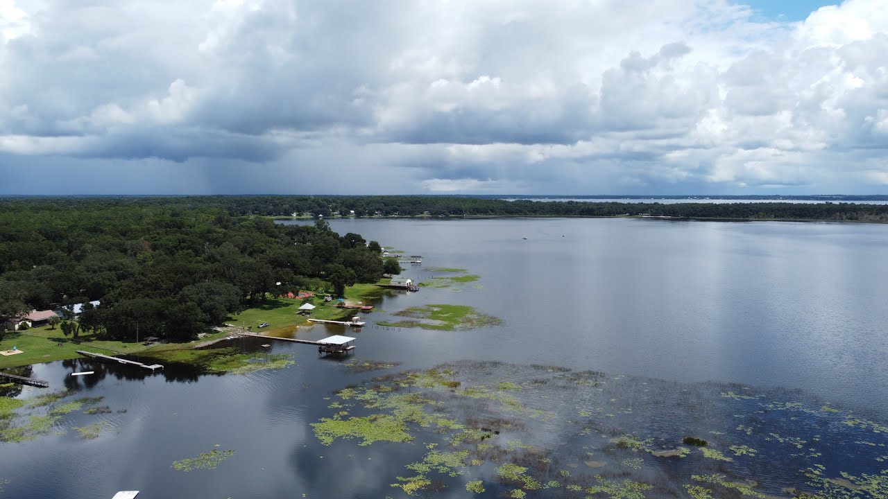 Aerial Drone Footage Little Lake Weir, Willoughby Park, Summerfield ...