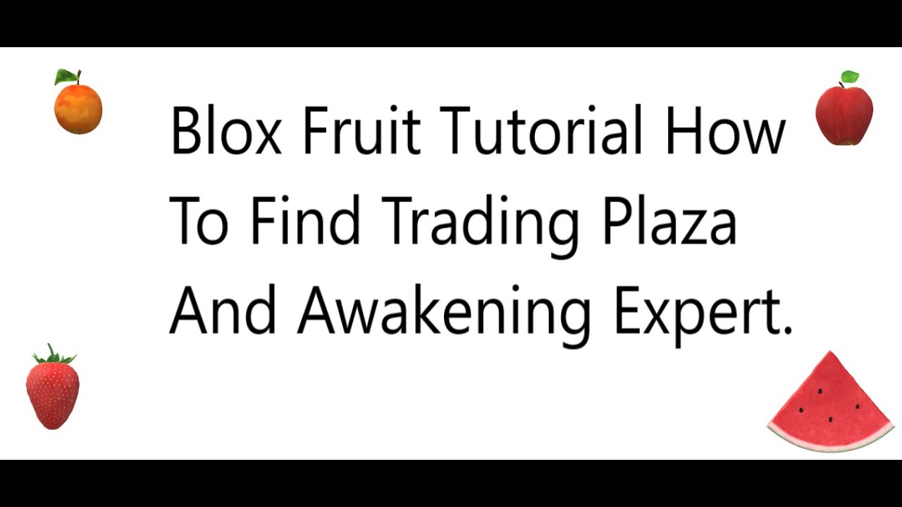 Blox Fruit Tutorial How To Find Trading Plaza And Awakening Expert. - YouTube