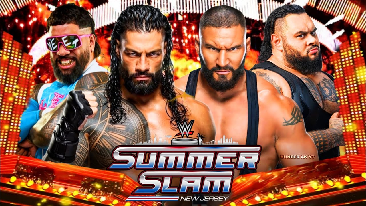 Roman Reigns & Jey Uso vs Bron Breakker & Bronson Reed WWE SummerSlam ...