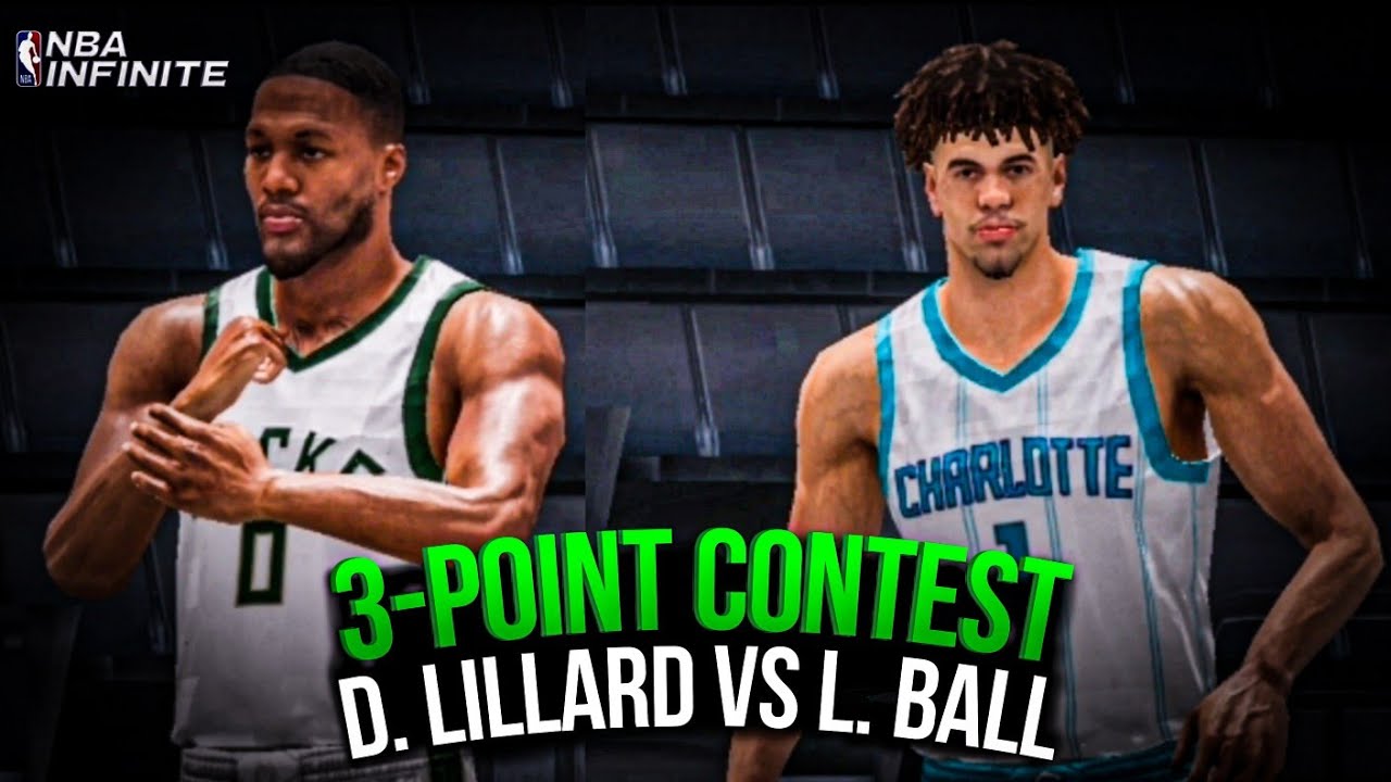 D. LILLARD VS L. BALL 3-POINT CONTEST NBA INFINITE #nbainfinite #gaming ...