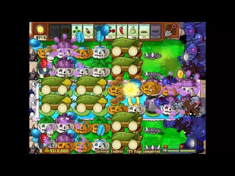 Waves 190-200 Survival Endless | Plants vs Zombies Gameplay 114 - YouTube