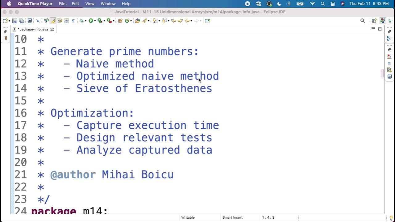 Java M14 Prime numbers and optimization Introduction - YouTube
