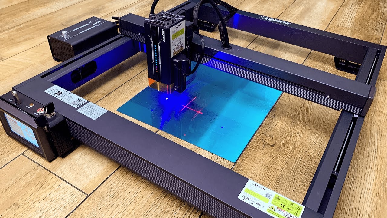 Super blue laser machine , ATEZR L2 36W LASER ENGRAVER - YouTube