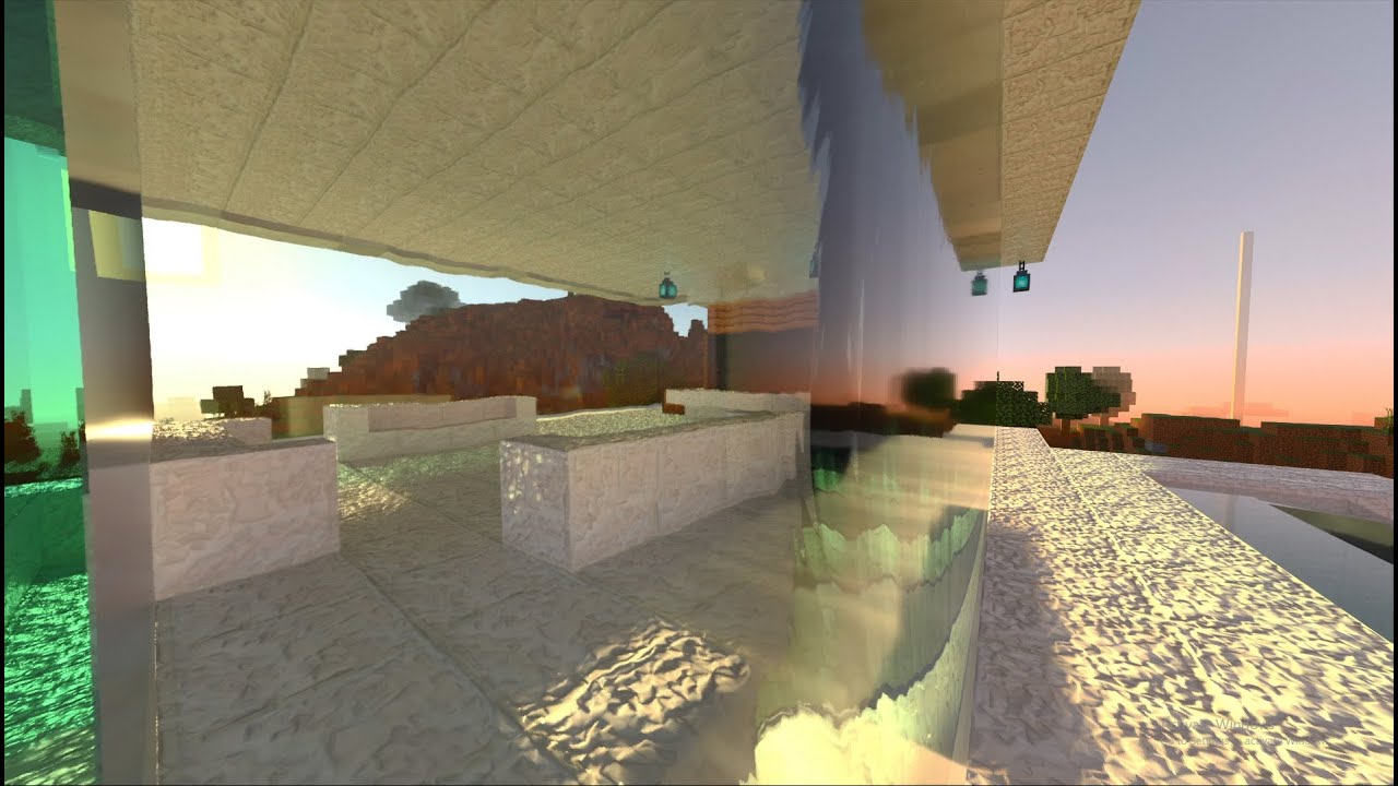 Minecraft Waterfall Modern House: How to build waterfall house in ...