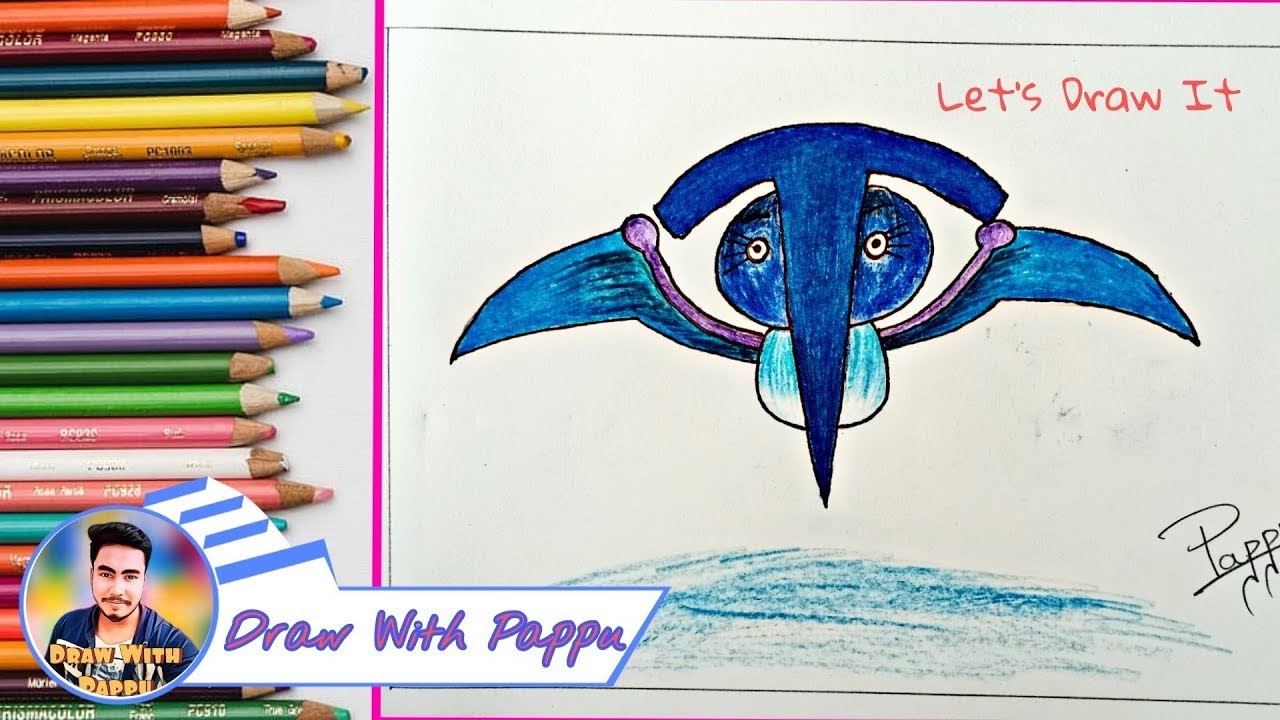 Easy Cartoon Pterodactyl Drawing Step by Step For Kids/ Beginners - YouTube
