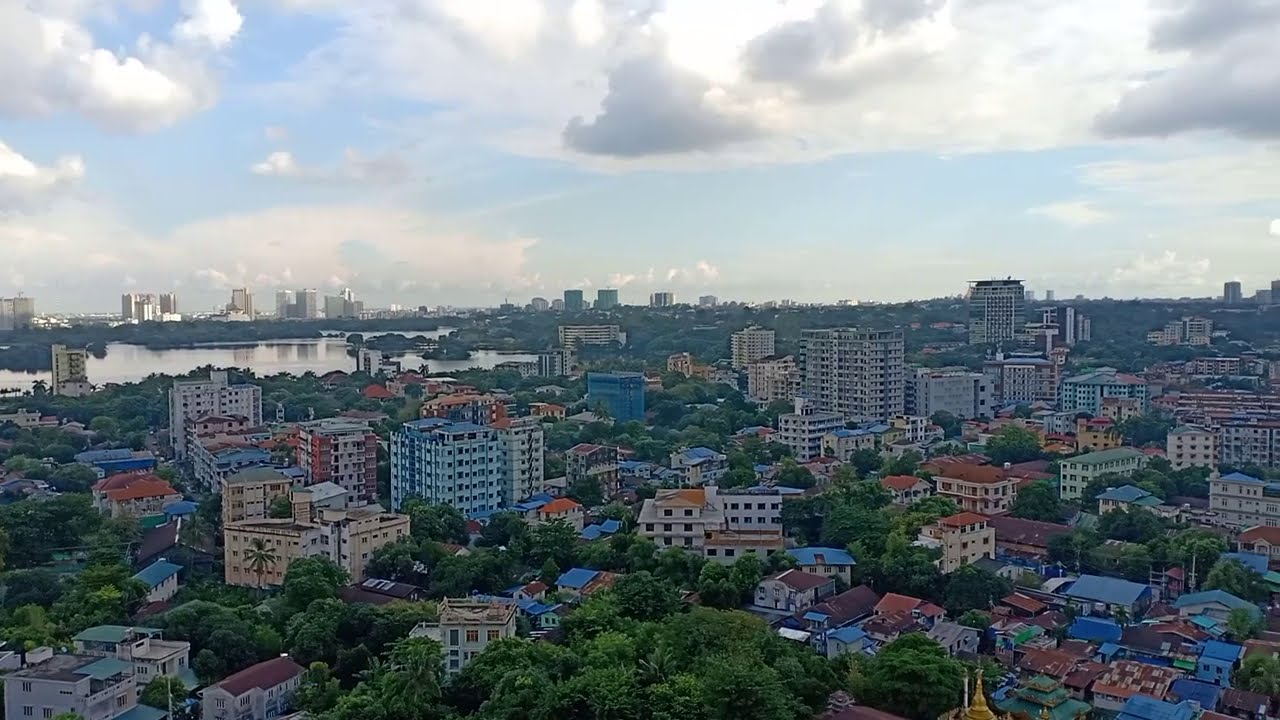Yangon aerial city view - YouTube