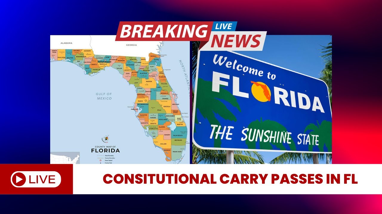 Breaking: Permit-less Carry Heads To Governor's Desk in Florida! - YouTube