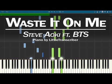 Steve Aoki ft. BTS - Waste It On Me (Piano Cover) Synthesia Tutorial by LittleTranscriber