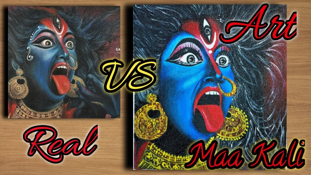 Maa Durga Drawing|Maa Kali Painting On Canvas|Mahakali drawing|Maa ...
