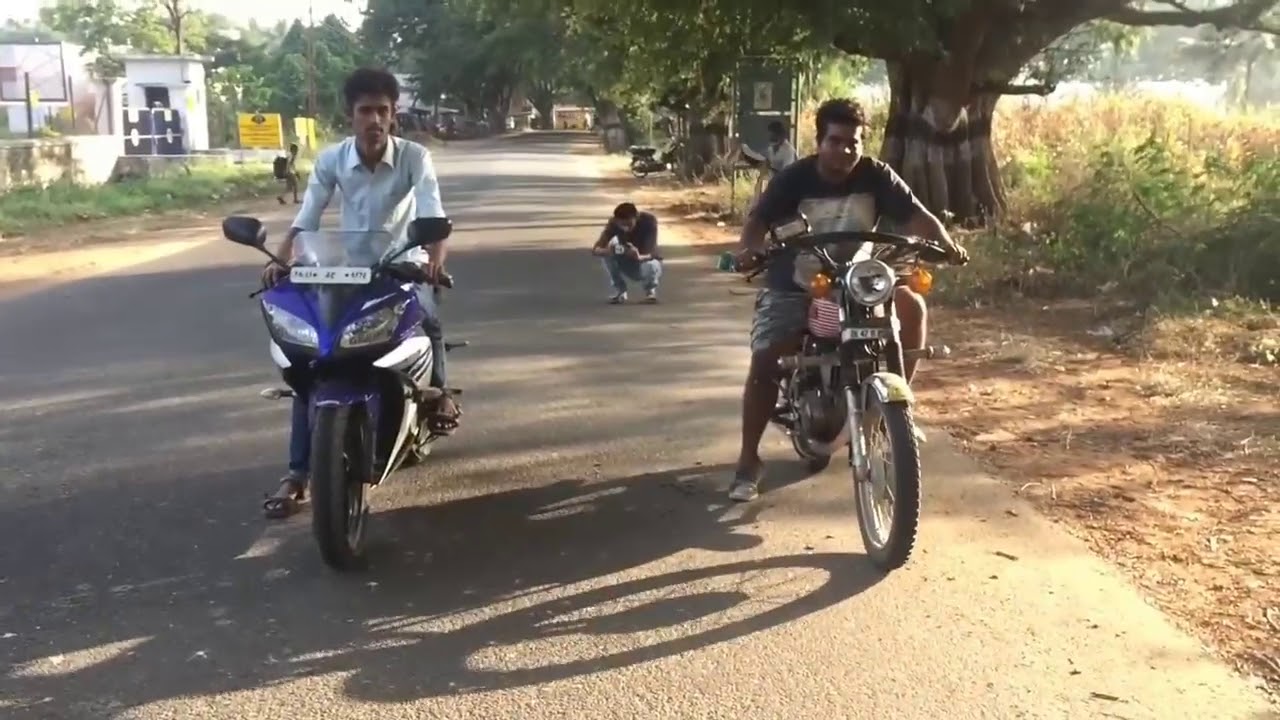 R15 Vs YAMAHA RX100 ||Drag race || on road racing - YouTube