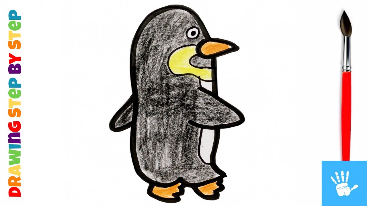 How To Draw a Cute Penguin | рисуем пингвина для детей | Bolalar uchun ...